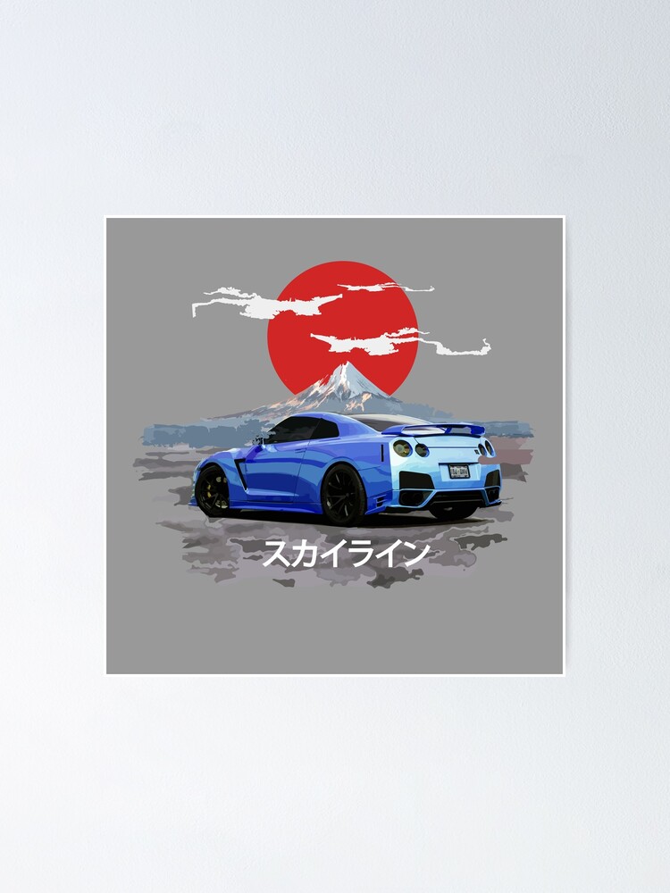 "GTR R35 Skyline Japanese Design - JDM Designs Japanese Cars" Poster ...