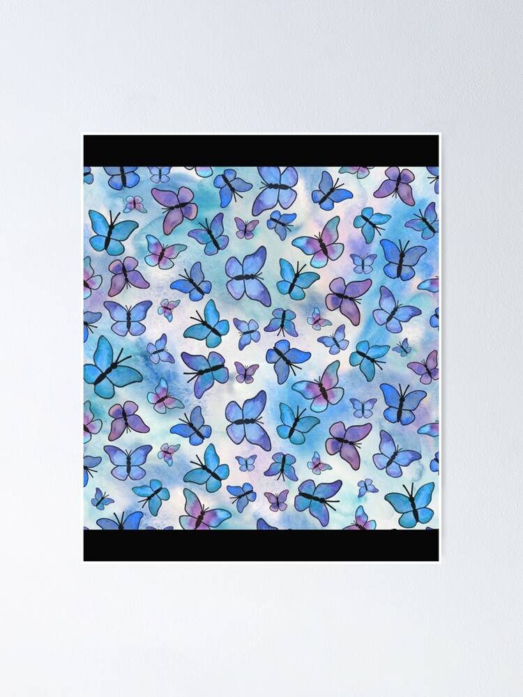 "Kawaii Purple Butterfly Emoji Cute Kawaii Epilepsy Awareness " Poster ...