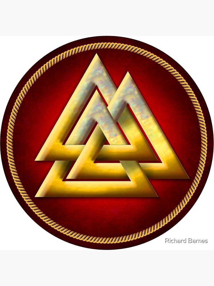 "Norse Valknut - Gold and Red" Poster for Sale by NaumaddicArts | Redbubble