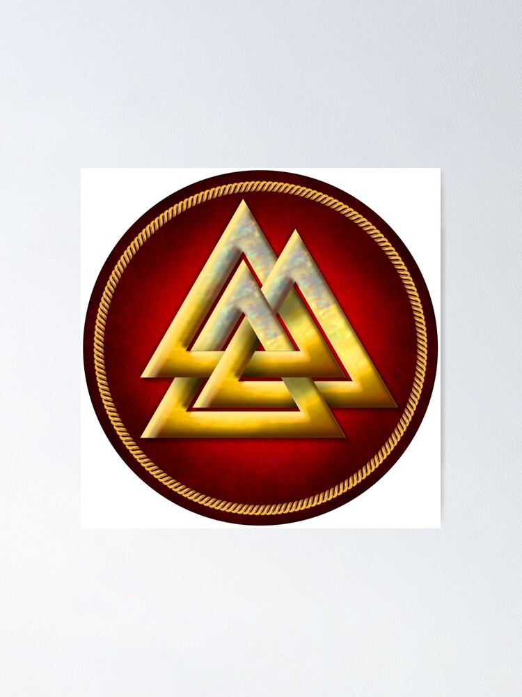 "Norse Valknut - Gold and Red" Poster for Sale by NaumaddicArts | Redbubble