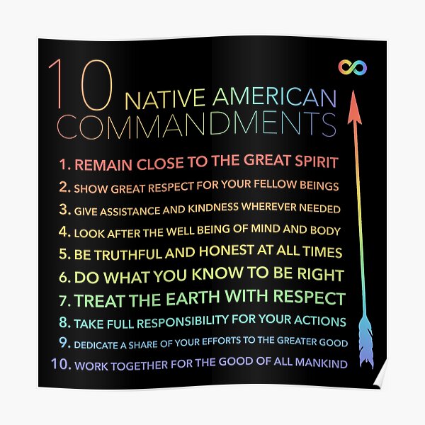 "10 NATIVE AMERICAN COMMANDMENTS by WeCO" Poster for Sale by weco ...