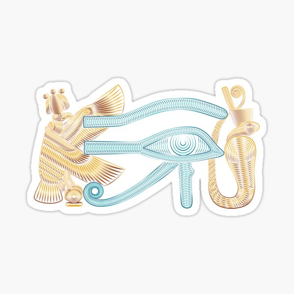 "Eye of Ra with bird and snake Turquoise Gold" Sticker for Sale by ...