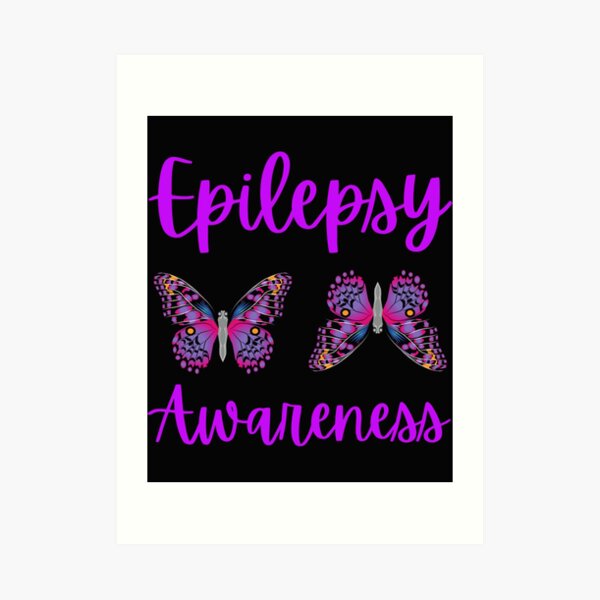 "Purple Butterfly Emoji Cute Kawaii Epilepsy Awareness (22)" Art Print ...