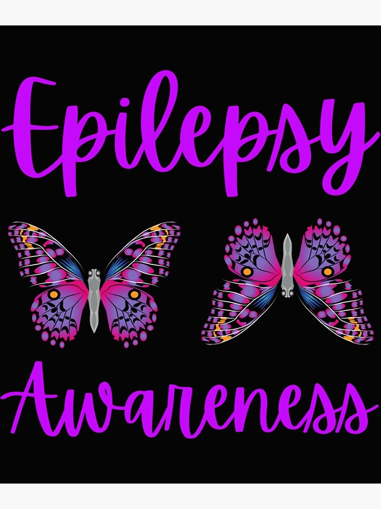 "Purple Butterfly Emoji Cute Kawaii Epilepsy Awareness (22)" Art Print ...