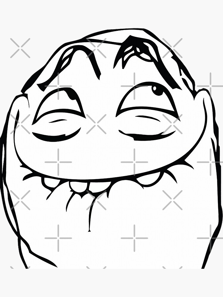 "Crazy troll face #2" Sticker for Sale by Natalie-kha | Redbubble