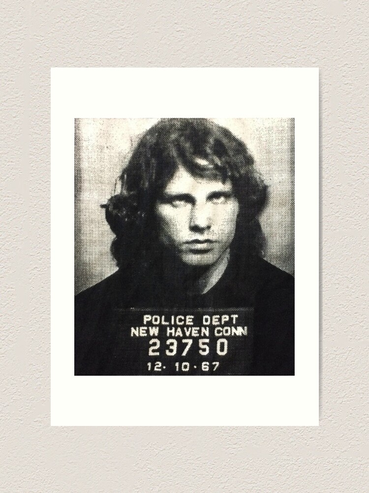 "Jim Morrison Mugshot 90s The Doors Winterland" Art Print by ...