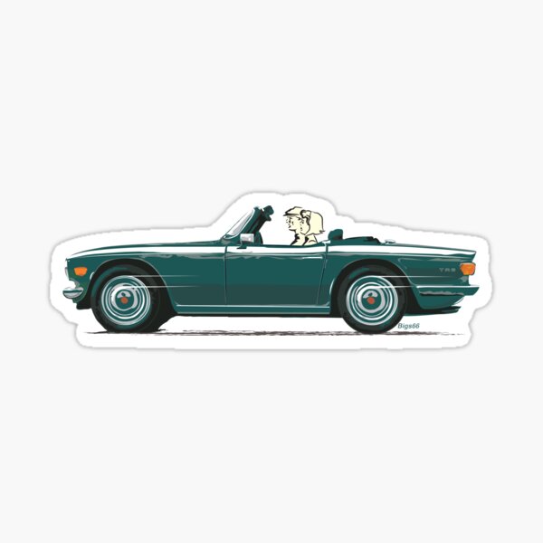 "UK spec TR6 in British Racing Green " Sticker by Bigs66 | Redbubble