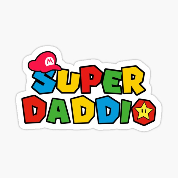 "Super Daddio Super Dad Bros" Sticker for Sale by IrisWheatia | Redbubble