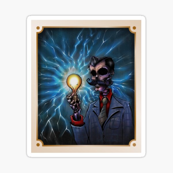 "Skull Tesla" Sticker for Sale by CatchArt | Redbubble