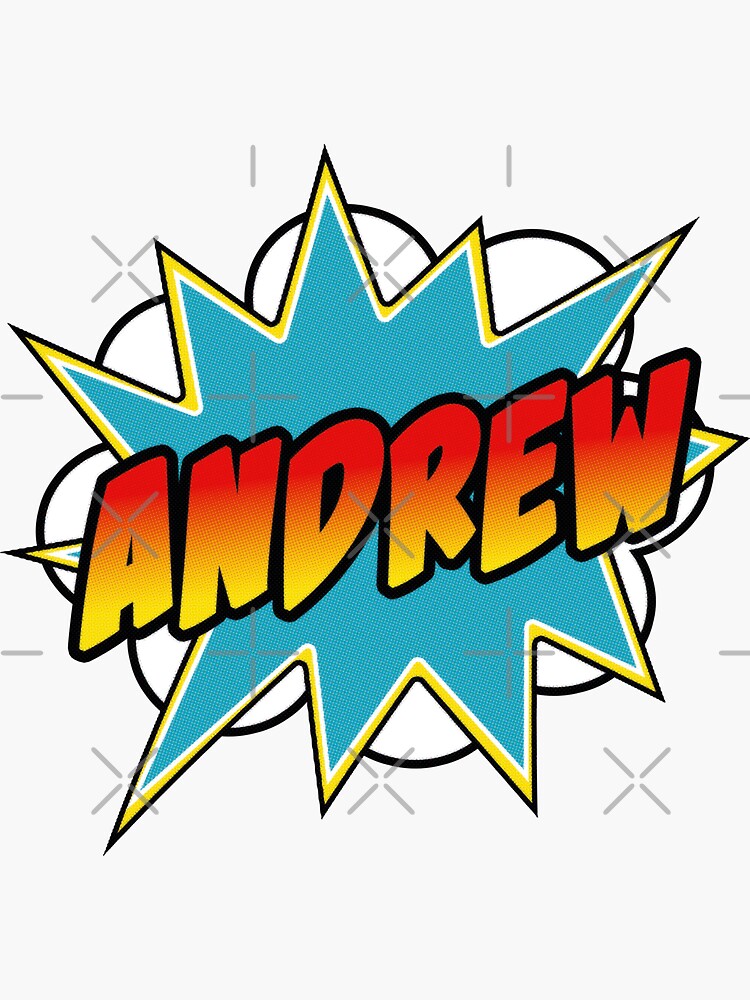 "Boys Andrew Comic Book Superhero Name" Sticker for Sale by Rixta82 ...