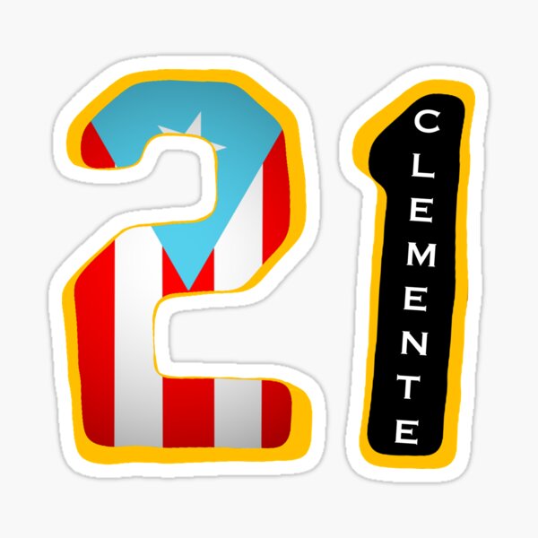 "Roberto Clemente 21 PR Flag" Sticker by liamaris | Redbubble