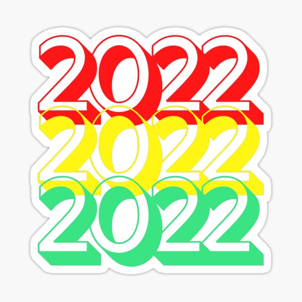 "2022, New year 2022, Typography" Sticker for Sale by BellaBotique ...