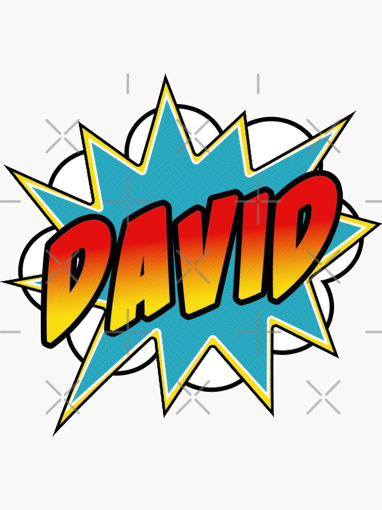 "Boys David Comic Book Superhero Name" Sticker for Sale by Rixta82 ...