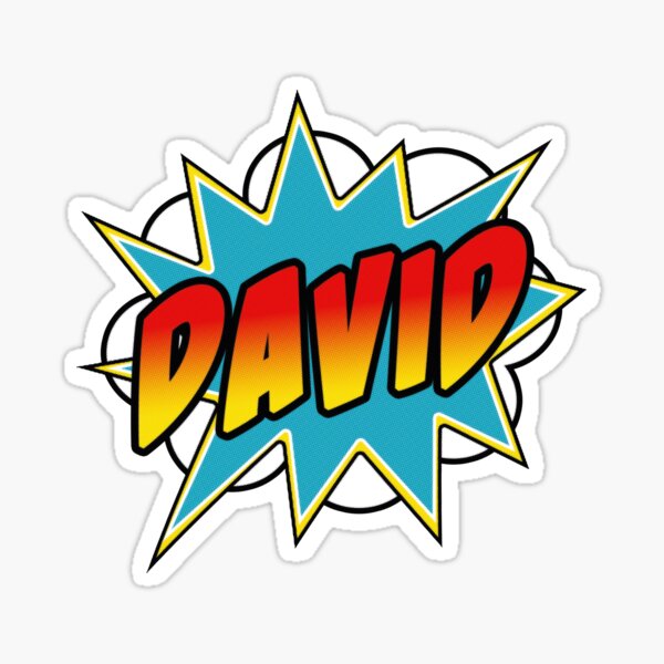 "Boys David Comic Book Superhero Name" Sticker by Rixta82 | Redbubble