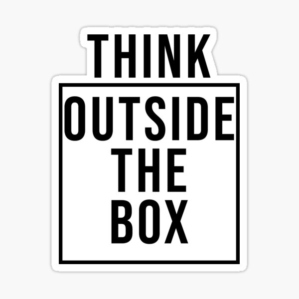 "Think Outside The Box" Sticker by dimitar-pnankov | Redbubble