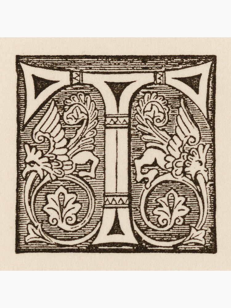 "Letter T calligraphic initial." Sticker by GothicArtwork | Redbubble