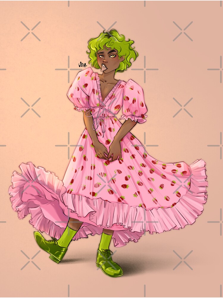 "Strawberry dress Alex Fierro" Sticker for Sale by soia-shop | Redbubble