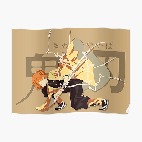Póster «Kimetsu no Yaiba Minimal Zenitsu» de Minimal-Manga | Redbubble