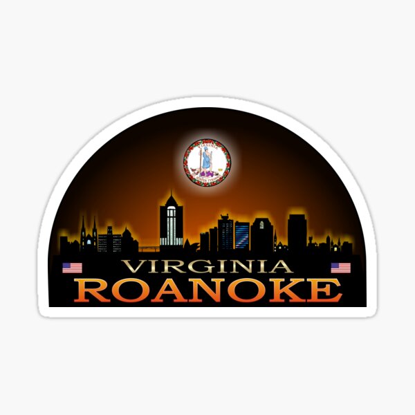 "Roanoke Va Skyline" Sticker for Sale by SoulSafe | Redbubble