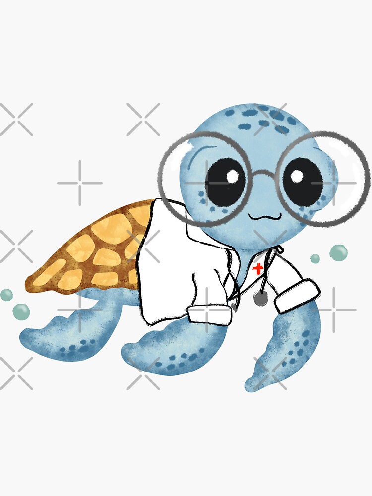 "Dr. Turtle" Sticker for Sale by mikaylart | Redbubble