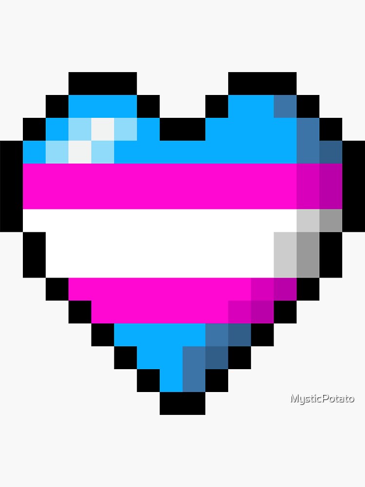 "PIXEL TRANS HEART " Sticker by MysticPotato | Redbubble