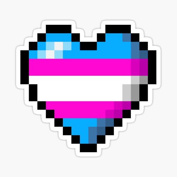 "PIXEL TRANS HEART " Sticker by MysticPotato | Redbubble