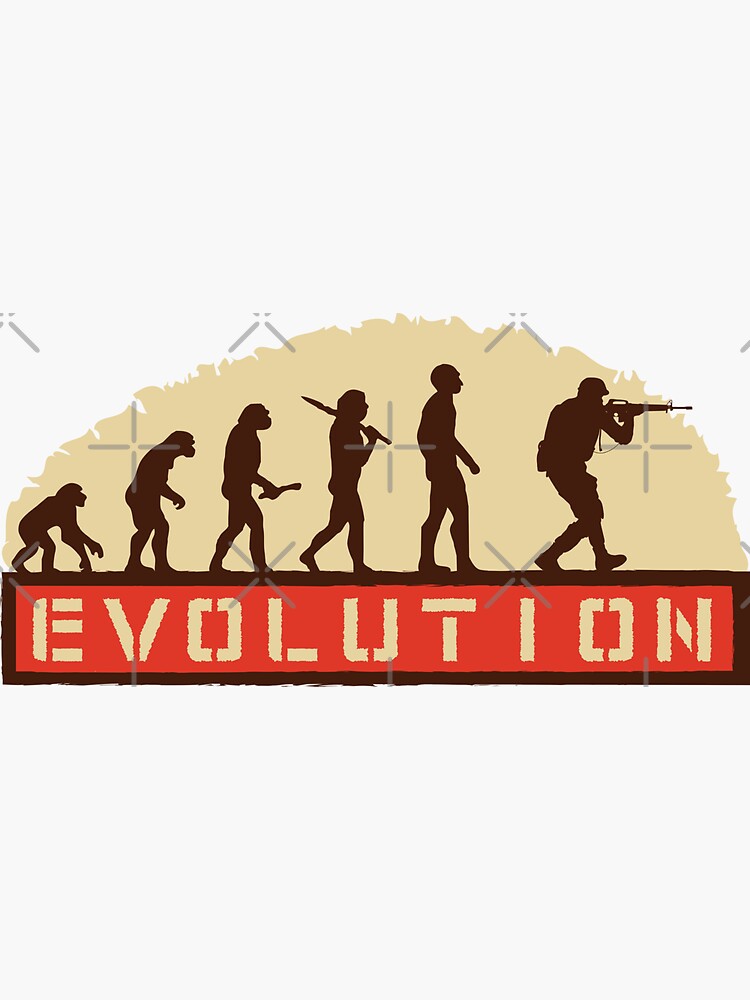 "Evolution Soldier" Sticker for Sale by arstudioz | Redbubble