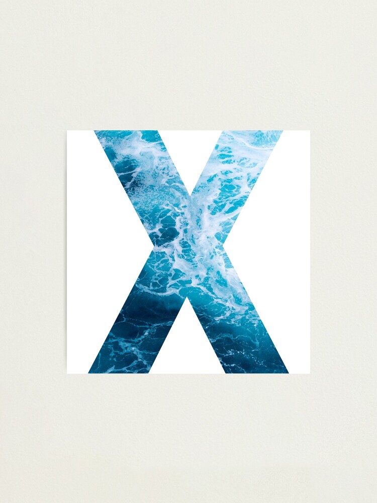 Lámina fotográfica «Letra X de las olas del océano» de LiveAndGlow ...