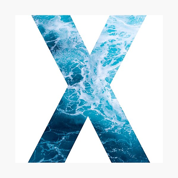 Lámina fotográfica «Letra X de las olas del océano» de LiveAndGlow ...
