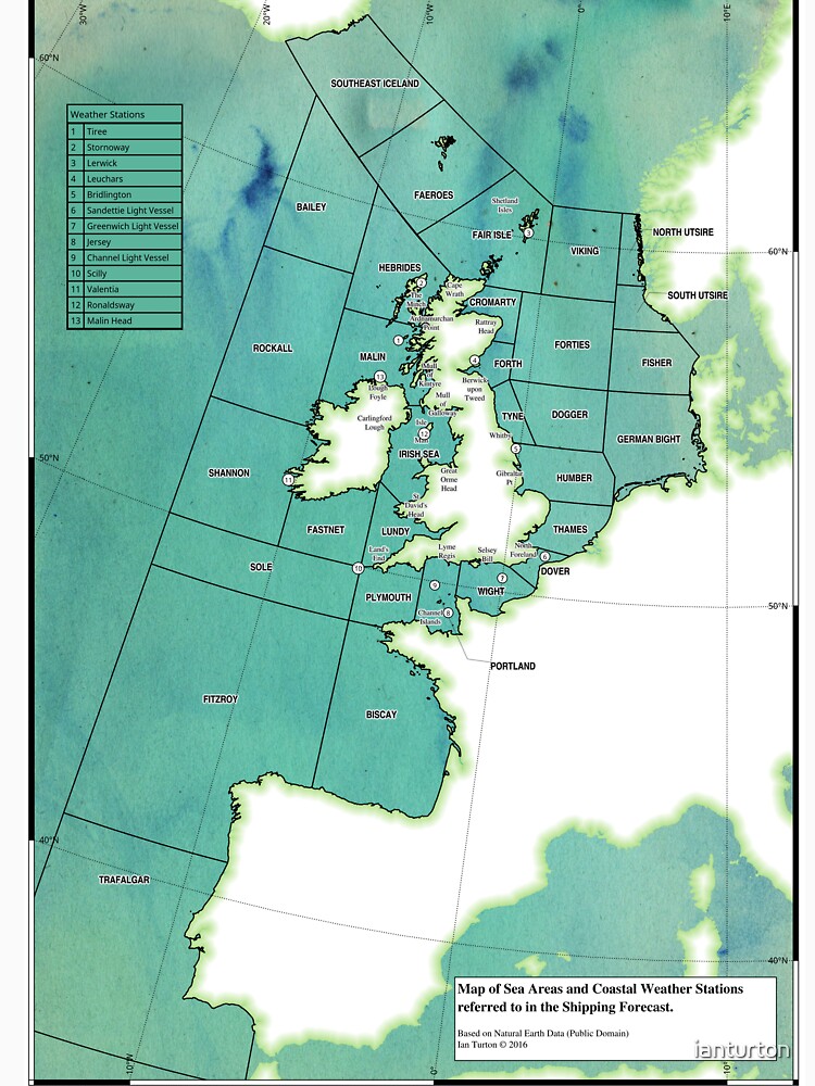 "UK Shipping Forecast Map" Essential T-Shirt for Sale by ianturton ...