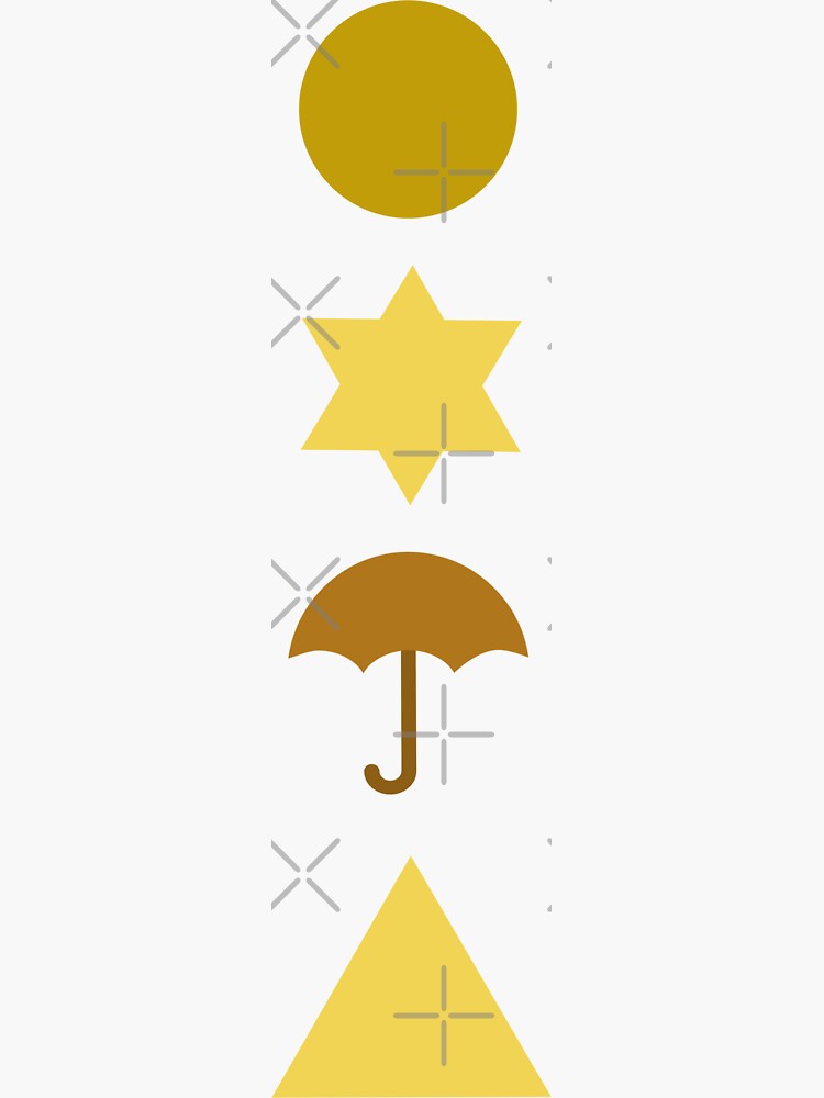 "Circle Star Umbrella Triangle Gold Honeycomb Game" Sticker for Sale by ...