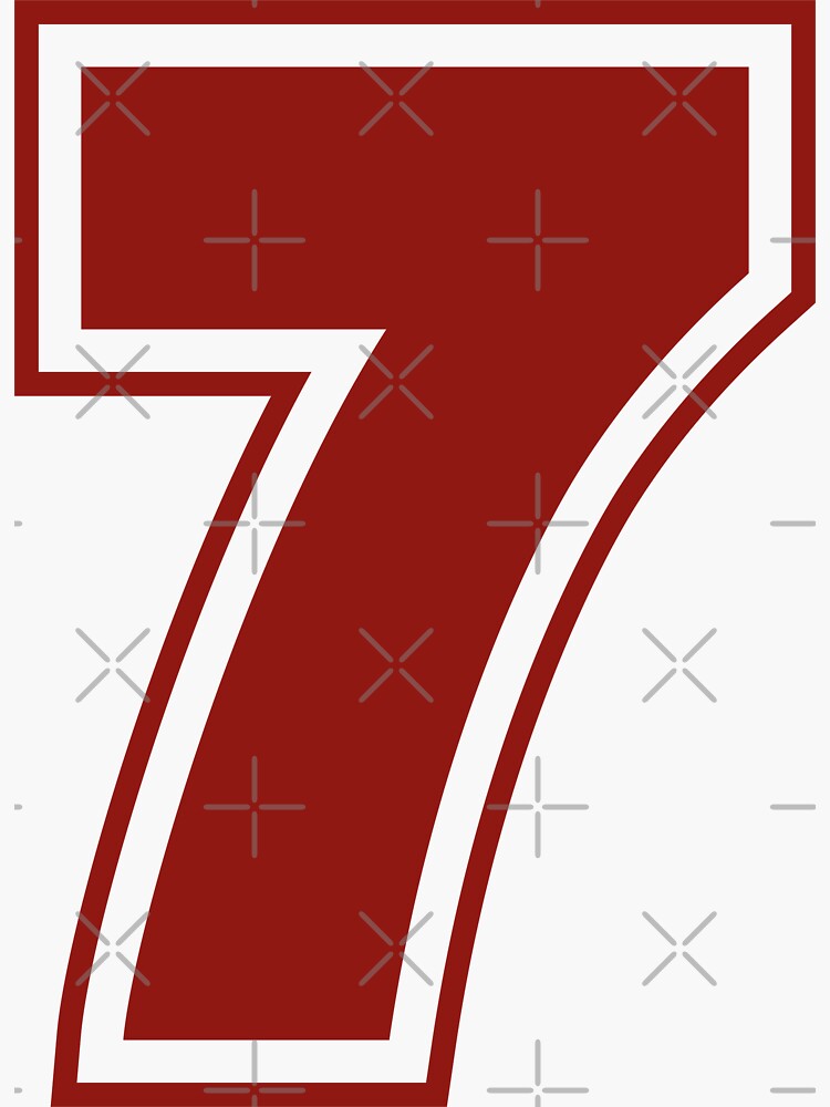 "7 Driver Number (Dark Red)" Sticker for Sale by FilipeFerreira | Redbubble