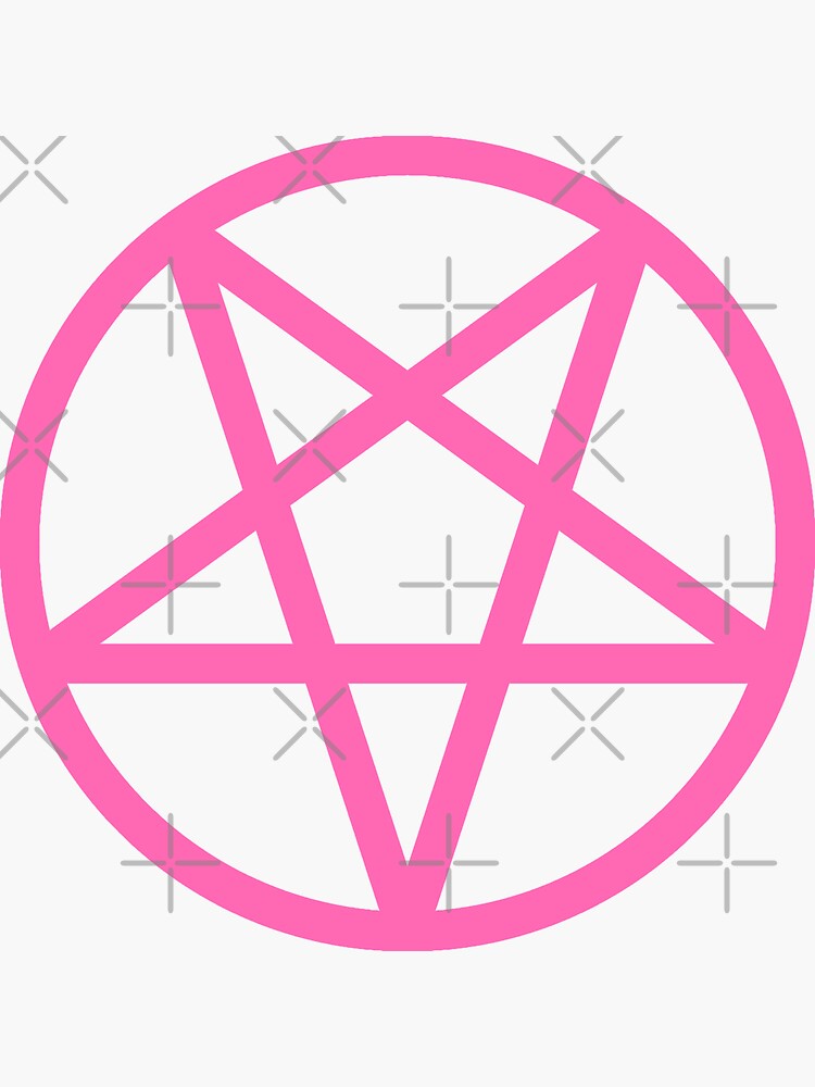 "Pentagram--Hot Pink on a Transparent Background" Sticker for Sale by ...