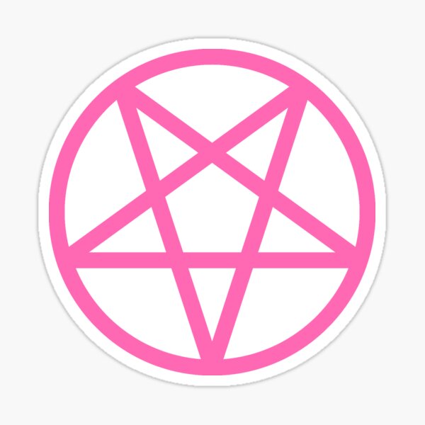 "Pentagram--Hot Pink on a Transparent Background" Sticker for Sale by ...