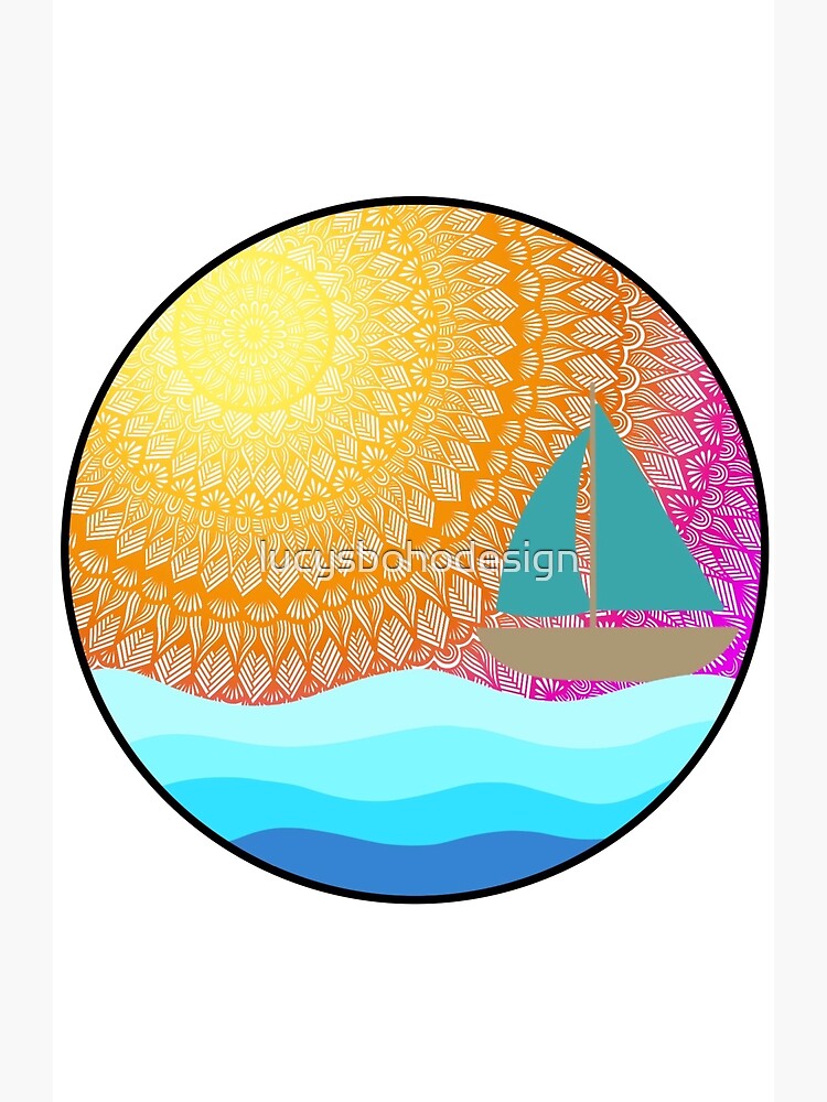 "Sunset Sailing | sailboat art | beach art | ocean art | tropical art ...