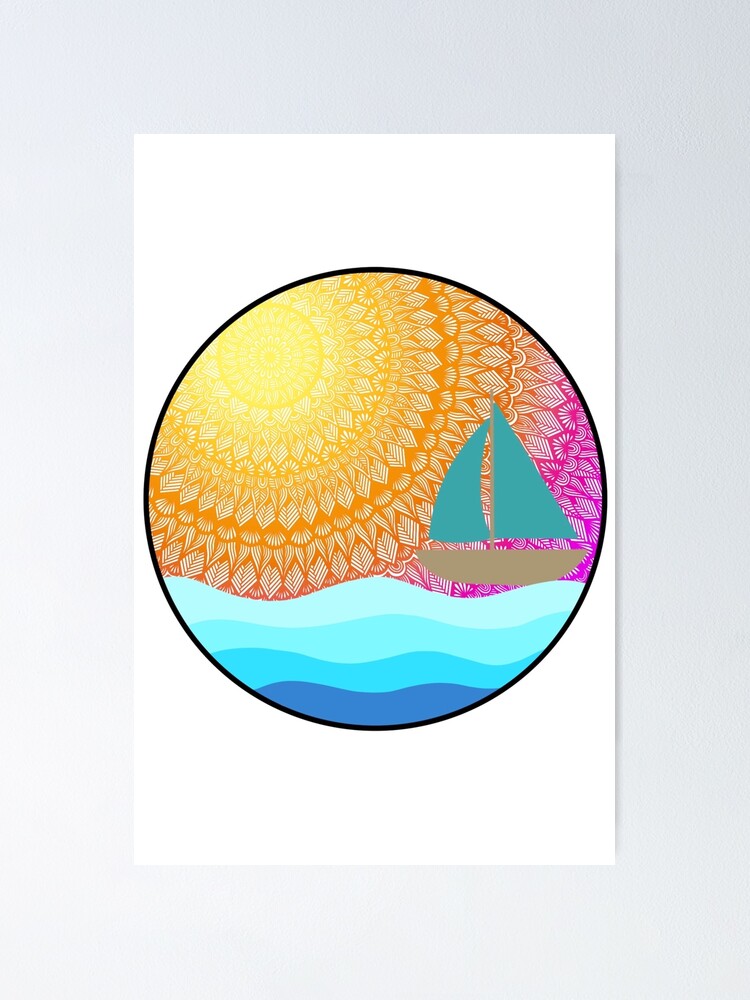 "Sunset Sailing | sailboat art | beach art | ocean art | tropical art ...