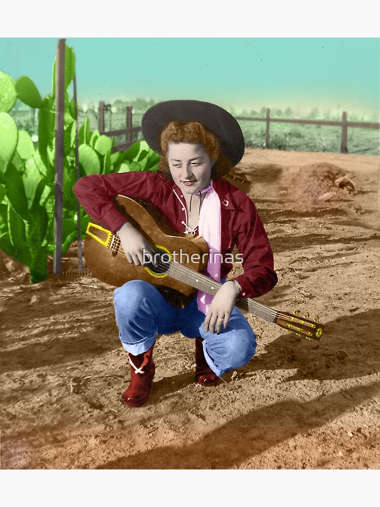 Wild West Retro Cowgirl 1940s Home On The Range Premium Matte Vertical ...