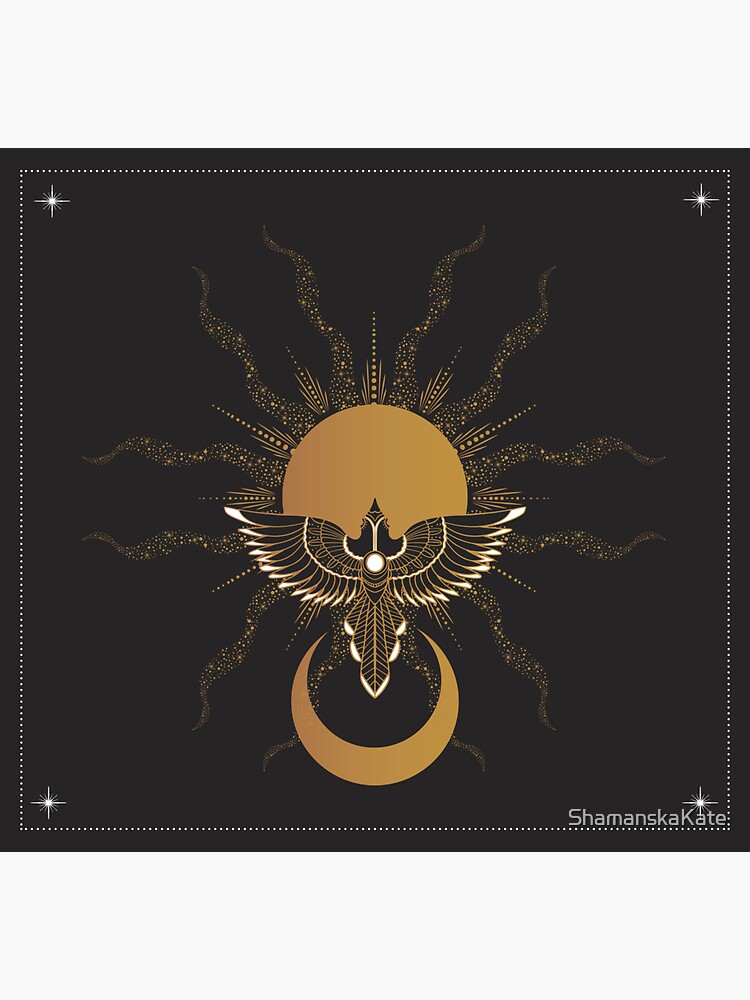 "bird flying to the sun, magic symbol" Sticker for Sale by ...