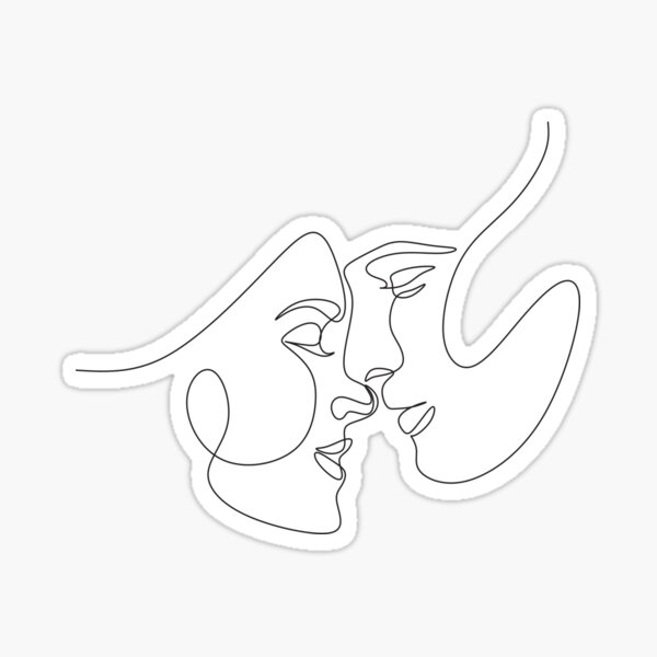 " one line art" Sticker by artistcamellia | Redbubble