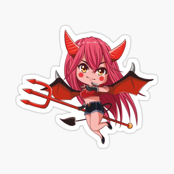 "Chibi Devil Girl" Sticker by ArtbyNakomo | Redbubble