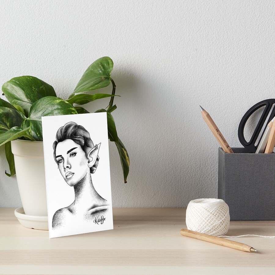 "Digital Elf Tattoo Design Illustration" Art Board Print by Katie-Bee ...