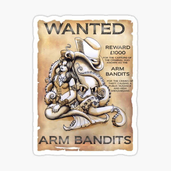 "Steampunk Wanted Poster" Sticker for Sale by LCWaterworth | Redbubble
