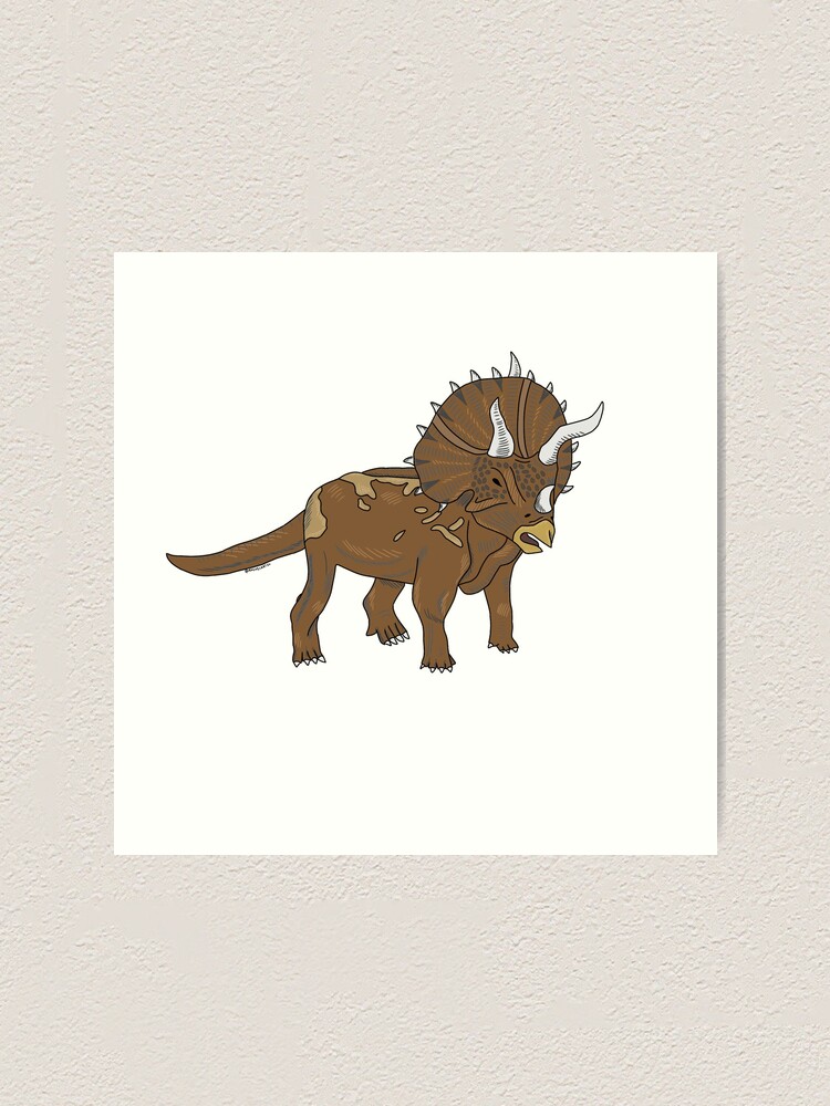 "Triceratops - "Three-Horned Face"" Art Print for Sale by rachelart24 ...