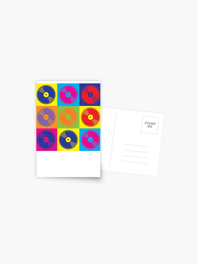 "Pop Art Vinyl Records" Postcard for Sale by retrorebirth | Redbubble