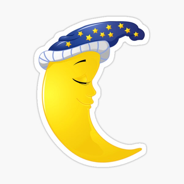 "sleep moon" Sticker for Sale by M-A-E | Redbubble