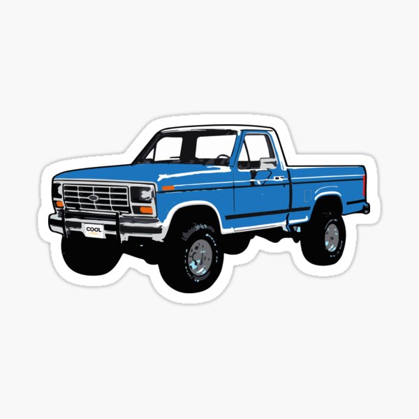 "Blue 80s 4x4 F Truck" Sticker for Sale by CoolRide | Redbubble