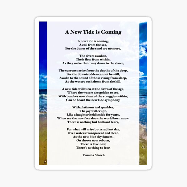 "A New Tide is Coming Poem" Sticker for Sale by PamelaStorch | Redbubble