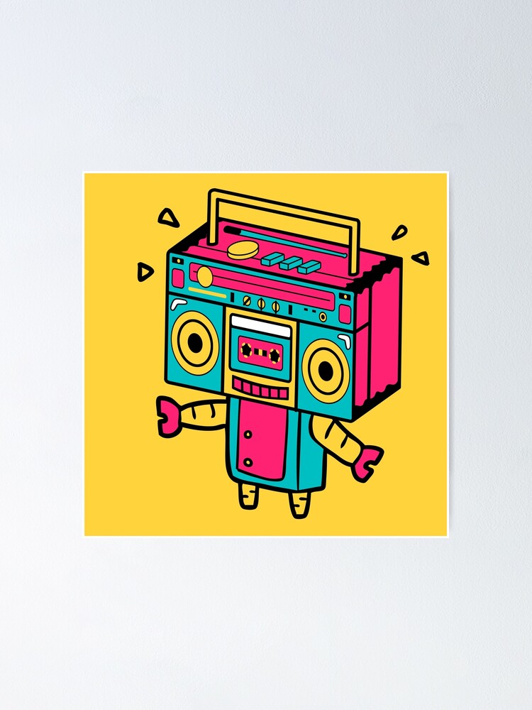 "Boom Bot The Retro Boom Box Robot" Poster for Sale by 4U2NV-LDN ...