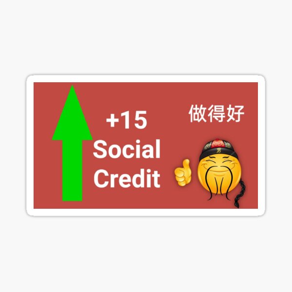 "+15 Social Credit Meme S" Sticker for Sale by 00-s | Redbubble