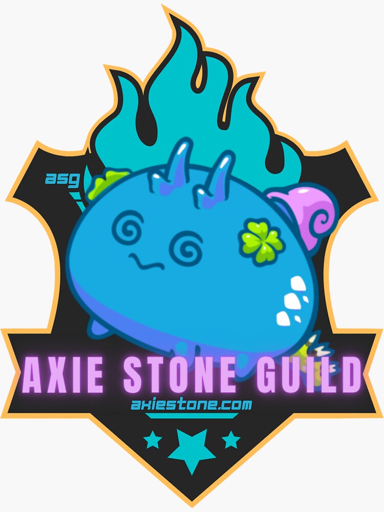 "Axie Stone Guild | ASG | Shield" Sticker for Sale by m4miles | Redbubble